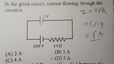 In The Given Circuit Current Flowing Through The Circuit Isivr10519