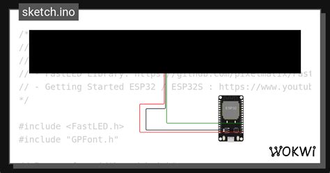 Scrollingmessagews2812ledmatrix32x8o Wokwi Esp32