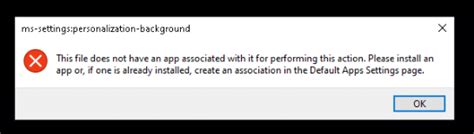Error Ms Settingsdisplay This File Does Not Have An App Associated