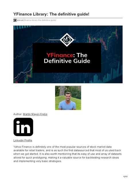 qmr ai yfinance library the definitive guide pdf option finance