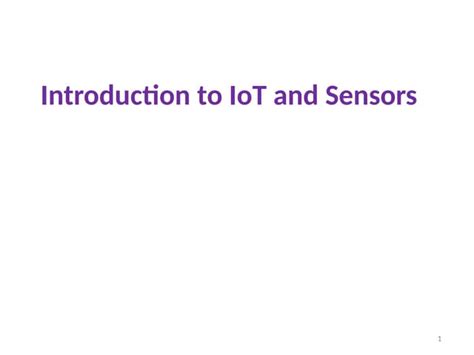 Sensors In Iot Pptx