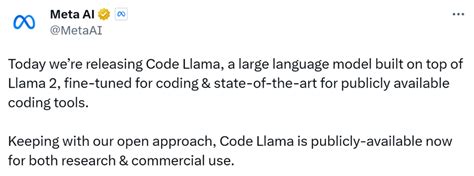 官方的code Llama开源：免费商用，神秘版本接近gpt 4模型代码生成训练
