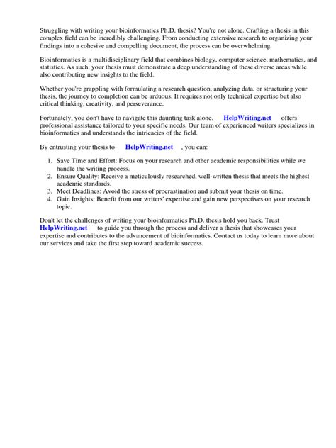 Bioinformatics Phd Thesis Topics Pdf Bioinformatics Biology