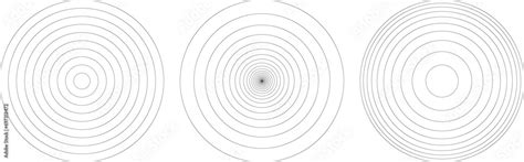 Concentric Circle Vector Pattern Radial Sound Wave Frequency Or Earthquake Epicenter Mark