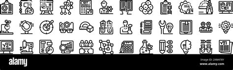 Stem Education Icons Set Scientists Are Developing New Ideas