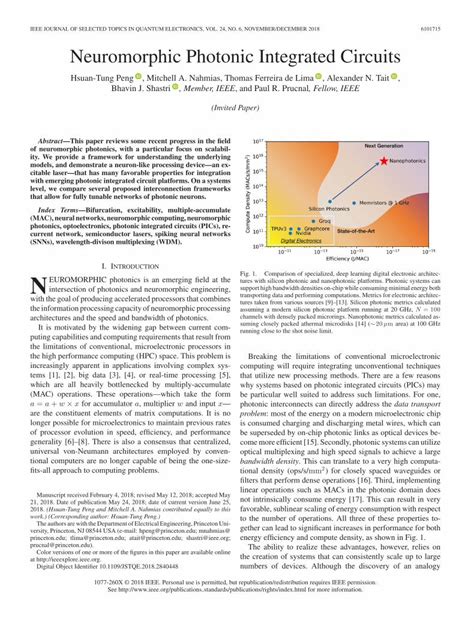 Pdf Neuromorphic Photonic Integrated Circuits · Peng Et Al Neuromorphic Photonic Integrated