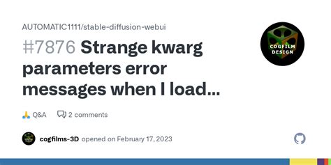 Strange Kwarg Parameters Error Messages When I Load Automatic Automatic Stable