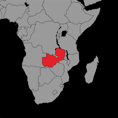 세계 지도 벡터 일러스트 레이 션에 잠비아 플래그로 핀 지도 프리미엄 벡터