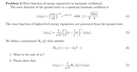 Solved Problem 3 Wave Function Of Energy Eigenstates In