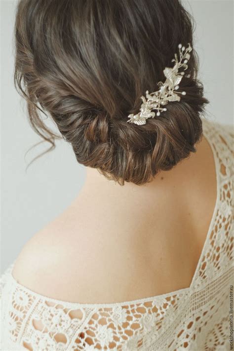 Гребень с веточками и жемчугом в интернет магазине на Ярмарке Мастеров Санкт Петербург