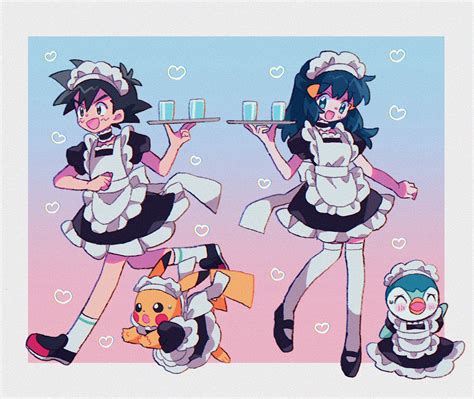 Pikachu Dawn Ash Ketchum And Piplup Pokemon And 1 More Drawn By