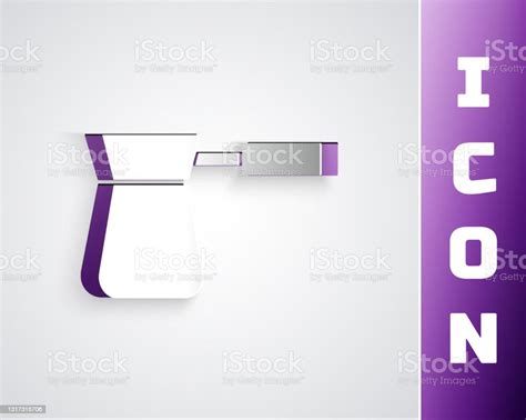 회색 배경에 격리 된 종이 컷 커피 터크 아이콘 종이 아트 스타일 벡터 0명에 대한 스톡 벡터 아트 및 기타 이미지 0명 3차원 형태 고전 양식 Istock