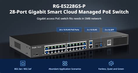 reyee 28 port gigabit smart cloud managed poe switch geewiz