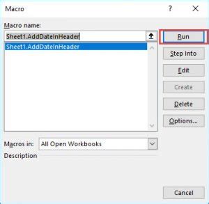 Add Date In Header Using Macros MyExcelOnline