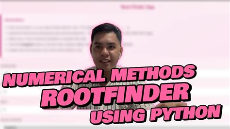 ROOTFINDER Using PYTHON YouTube