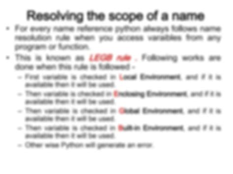 Solution Name Space In Python Legb Concept For Class 12th Cbse