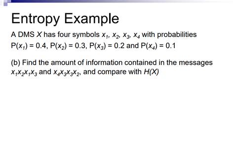 Solved Entropy Example A Dms X Has Four Symbols X X2 X3