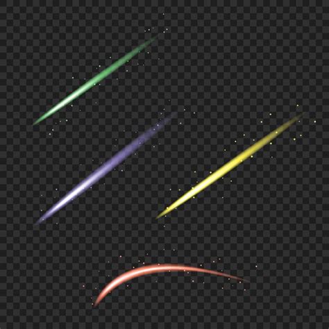 Premium Vector Color Meteor And Comet Vector