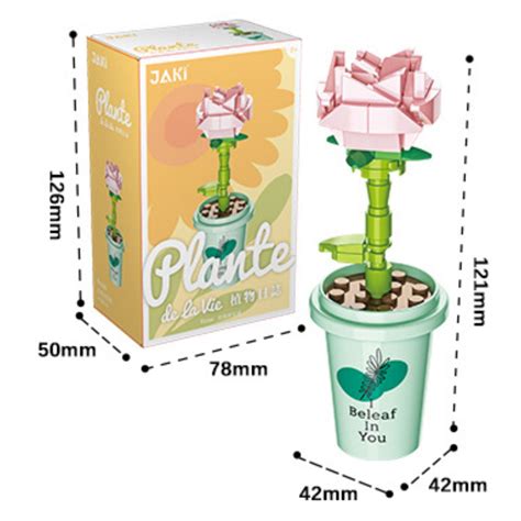 Jual Blok Susun Pot Bunga Buket Simulasi DIY Partikel Mini Mainan Edukasi Anak Flower Nano Block
