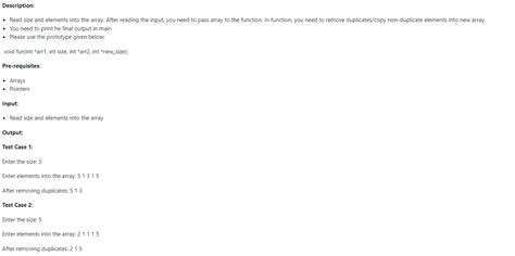 Solved Write A Program To Remove Duplicate Elements In A