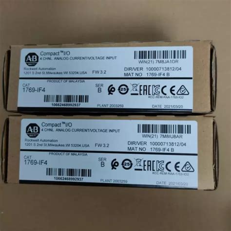 1769 If4 Allen Bradley Ser B Compactlogix 4 Ch Input Module New Factory Sealed 423 22 Picclick Ca