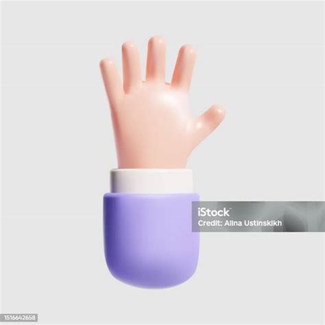 3d는 뻗은 손을 펴고 다섯 손가락을 보여주고 인사를 뻗는다 3차원 형태에 대한 스톡 벡터 아트 및 기타 이미지 3차원 형태 5 디자인 Istock