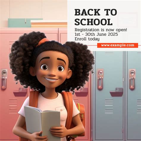 School Registration Instagram Post Template Premium Editable