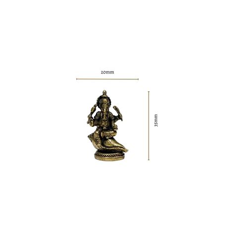 Brass Ganapati Idol Miniature Country Craft