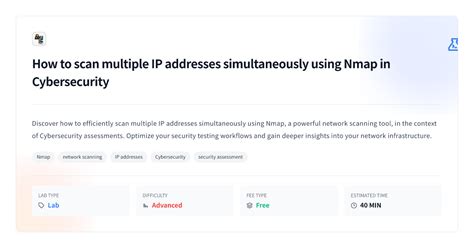 Nmap 을 활용한 Ip 주소 동시 스캔 사이버 보안 필수 가이드 Labex Nmap 을 활용한 Ip 주소 동시 스캔 사이버 보안 필수 가이드 Labex