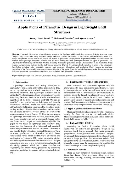 Pdf Application Of Parametric Design In Lightweight Shell Structures