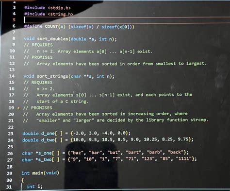 Solved Exercise F Processing Arrays Of Pointers In C Read