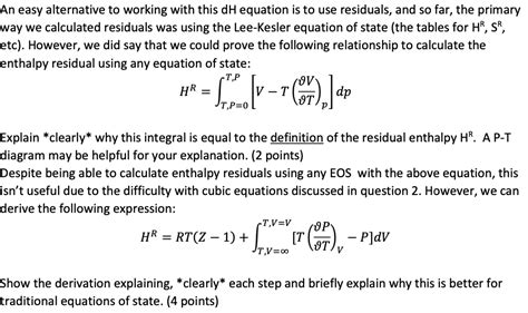 Solved An Easy Alternative To Working With This DH Equation Chegg Com