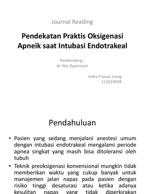 Apneic Oxygenation Pdf