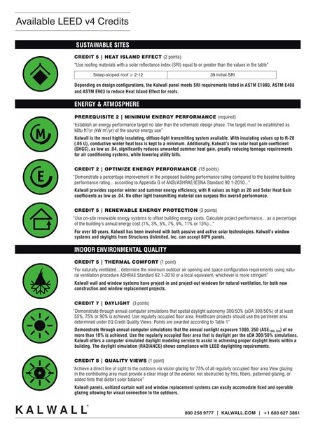 Kalwall Corporation Catalogs Leed V4 Reference Guide Arcat
