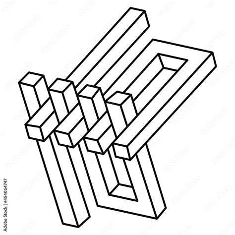 Geometric Figures Impossible Shape Web Design Element Optical Illusion Object Escher Style