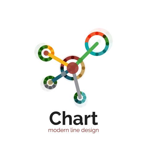 Premium Vector Thin Line Chart Logo Design Graph Icon Modern Colorful Flat Style