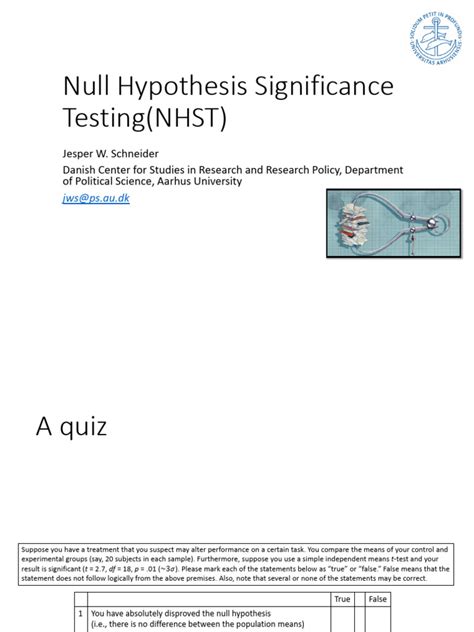 Null Hypothesis Significance Testing Pdf P Value Statistical