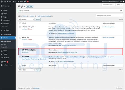how to install a wordpress plugin accuwebhosting