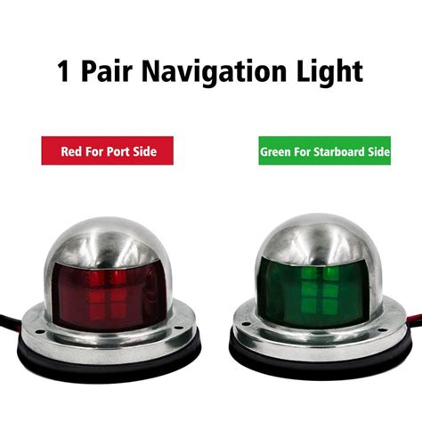 2 Pcs Navigation Lights With Accessories 200lm Red Grandado
