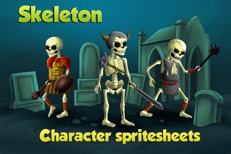 2D Game Skeleton Character Sprites CraftPix Net