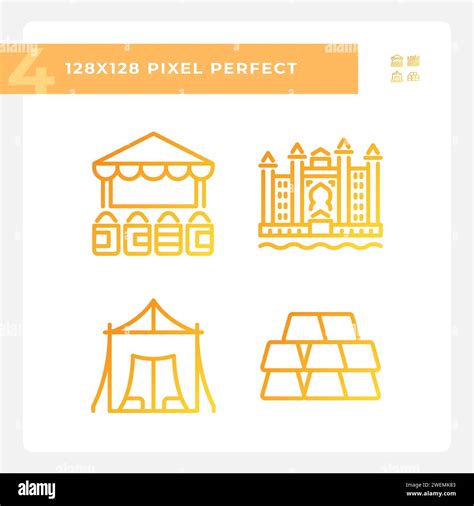 Uae Wealth Arabic Heritage Gradient Linear Vector Icons Set Stock Vector Image And Art Alamy