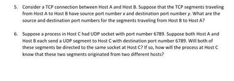 Solved 5 Consider A Tcp Connection Between Host A And Host