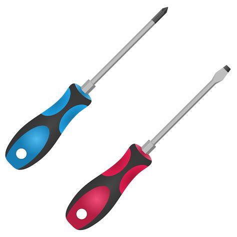 Premium Vector Screwdriver Set Slotted And Pozidrive Screwdriver Red And Blue Screwdriver