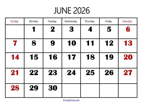 Free June 2026 Calendar Printable Pdf With Holiday Templates