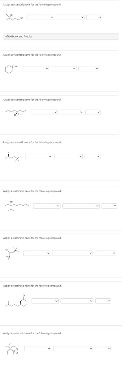 solved assign a systematic name for the following compound
