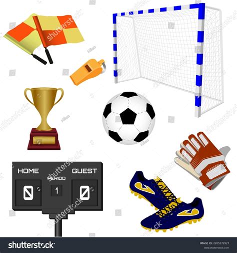 Football Attributes Set Collections Football Concept Stock Vector ...