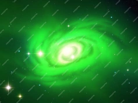 Premium Ai Image Special Flashy Small Galaxy And Green Background