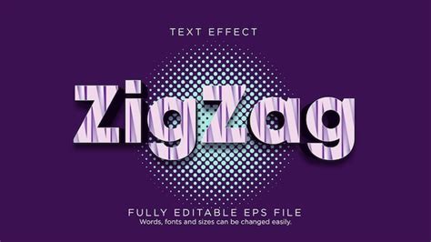 Premium Vector Zigzag Text Effect Font Type