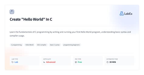 Create Hello World In C Labex