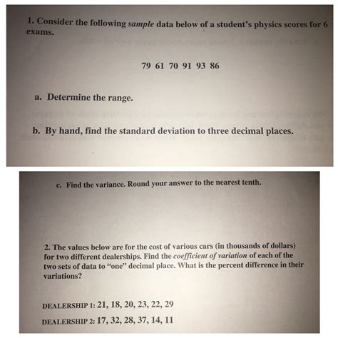 solved 1 consider the following sample data below of a